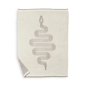 Barefoot Dreams Cozychic Snake Throw - Cream/nickel