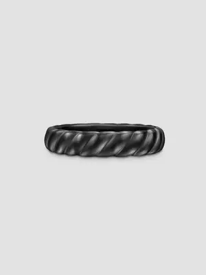 David Yurman Sculpted Cable Band Ring In Titanium, 5mm - Black