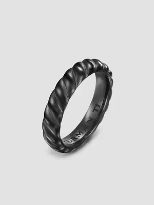 David Yurman Sculpted Cable Band Ring In Titanium, 5mm