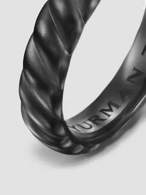 David Yurman Sculpted Cable Band Ring In Titanium, 5mm