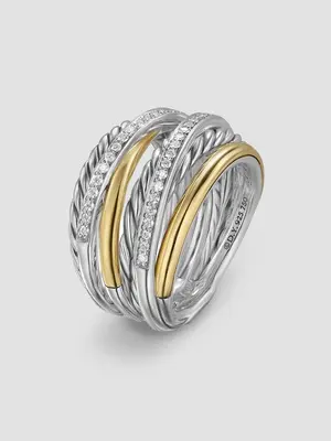 David Yurman Crossover Seven Row Ring In Sterling Silver