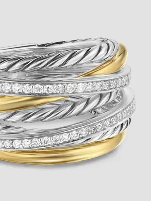 David Yurman Crossover Seven Row Ring In Sterling Silver