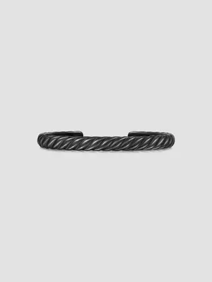 David Yurman Sculpted Cable Cuff Bracelet In Titanium, 7mm - Black