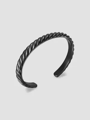 David Yurman Sculpted Cable Cuff Bracelet In Titanium, 7mm