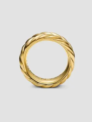 David Yurman Chevron Band Ring In 18k Yellow 9mm