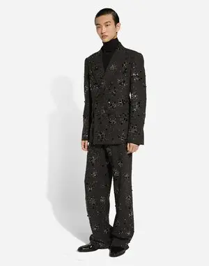 Dolce & Gabbana Embroidered Wool-blend Pants