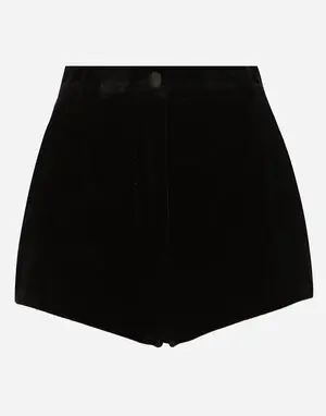 Dolce & Gabbana Velvet High-waisted Tuxedo Panties