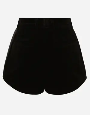 Dolce & Gabbana Velvet High-waisted Tuxedo Panties