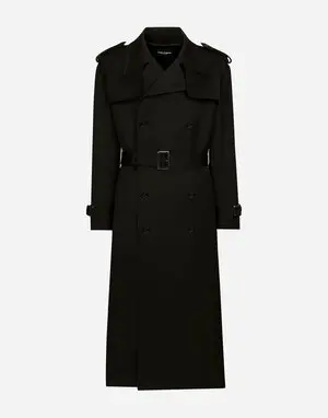 Dolce & Gabbana Double-breasted Wool Gabardine Trench Coat
