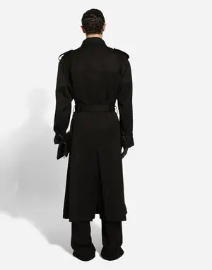 Dolce & Gabbana Double-breasted Wool Gabardine Trench Coat