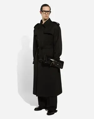 Dolce & Gabbana Double-breasted Wool Gabardine Trench Coat