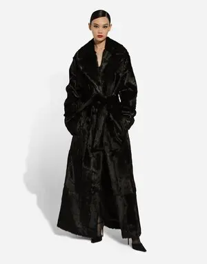 Dolce & Gabbana Goatskin Belted Coat