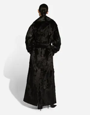 Dolce & Gabbana Goatskin Belted Coat