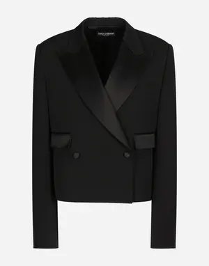 Dolce & Gabbana Short Double-breasted Wool Gabardine Tuxedo Jacket