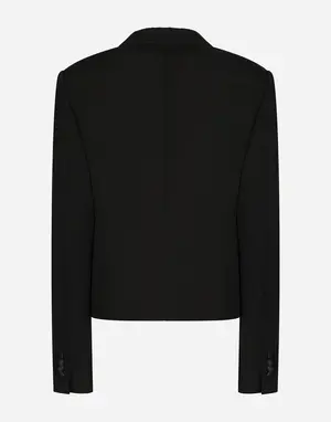 Dolce & Gabbana Short Double-breasted Wool Gabardine Tuxedo Jacket