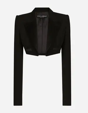 Dolce & Gabbana Single-breasted Wool Gabardine Spencer Tuxedo Jacket