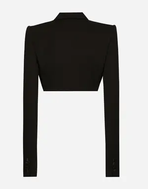 Dolce & Gabbana Single-breasted Wool Gabardine Spencer Tuxedo Jacket