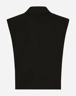 Dolce & Gabbana Sleeveless Double-breasted Wool Gabardine Tuxedo Jacket