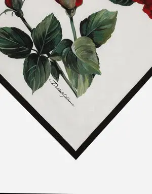 Dolce & Gabbana Silk Jacquard Twill Foulard With All-over Dg Logo Rose