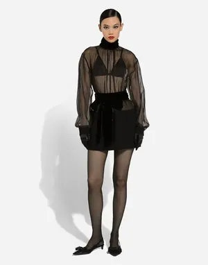 Dolce & Gabbana Short Wool Crepe And Organza Dress