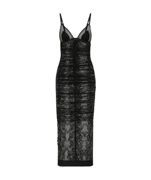 Dolce & Gabbana Calf-length Stretch Chantilly Lace Slip Dress