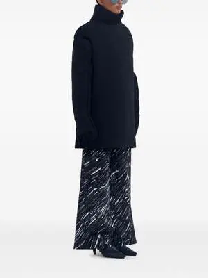 Marni Printed Wide-leg Trousers - Black