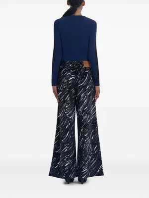 Marni Printed Wide-leg Trousers - Black