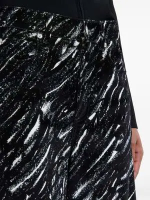 Marni Printed Wide-leg Trousers - Black