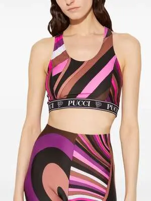 Emilio Pucci Abstract-print Crop Top - Pink