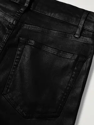 FRAME Le Sleek Coated High-rise Straight-leg Jeans - Black