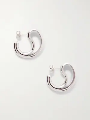Bottega Veneta Sterling Hoop Earrings - Silver