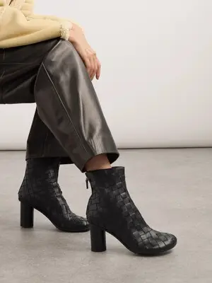 Bottega Veneta Atomic Intrecciato Ankle Boots - Black
