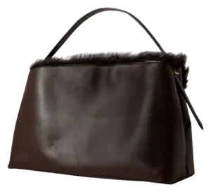 TOTEME T-lock Shearling Shoulder Bag