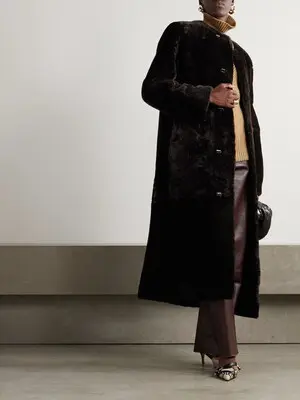 TOTEME Shearling Longline Coat