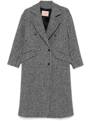 TWINSET Herringbone Wool-blend Coat