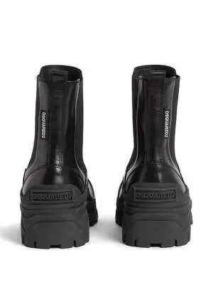 Dsquared2 Logo-embossed Leather Chelsea Boots