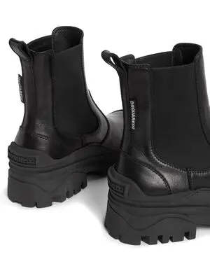 Dsquared2 Logo-embossed Leather Chelsea Boots