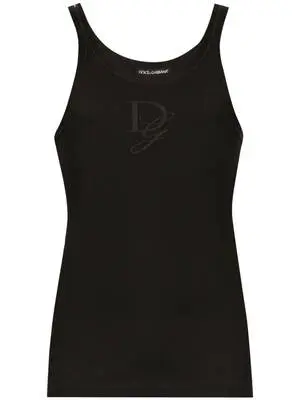 Dolce & Gabbana Round Neck Sleeveless Tank Top - Black