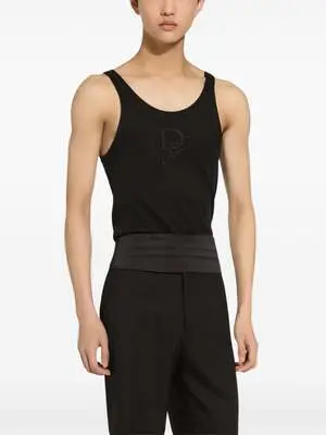 Dolce & Gabbana Round Neck Sleeveless Tank Top - Black