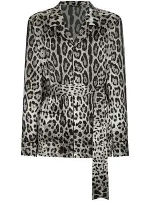 Dolce & Gabbana Leopard-print Silk Shirt - Black