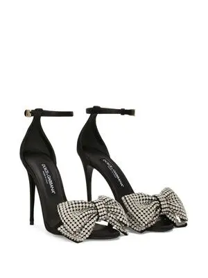 Dolce & Gabbana 105mm Rhinestone Sandals - Black