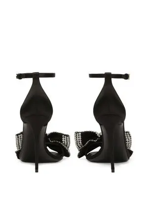 Dolce & Gabbana 105mm Rhinestone Sandals - Black