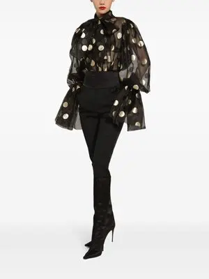 Dolce & Gabbana Ruffled-cuff Blouse - Black