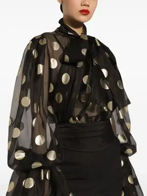 Dolce & Gabbana Ruffled-cuff Blouse - Black