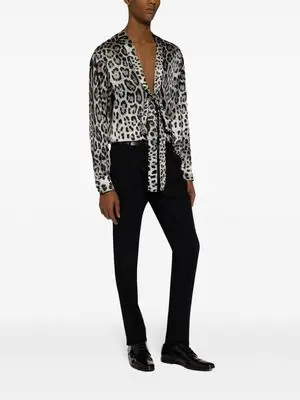 Dolce & Gabbana Leopard-print Shirt - Grey