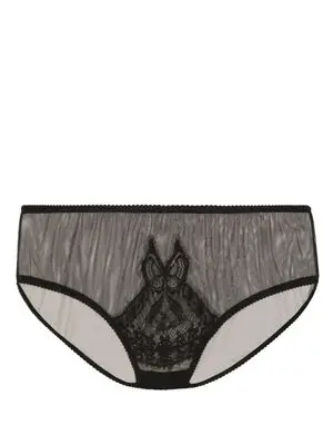 Dolce & Gabbana Tulle-lace Overlay Briefs - Black