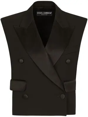 Dolce & Gabbana Double-breasted Gabardine Gilet