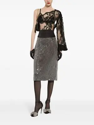 Dolce & Gabbana Crystal-embellished Knee-length Skirt