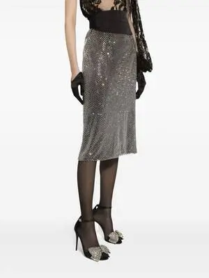 Dolce & Gabbana Crystal-embellished Knee-length Skirt