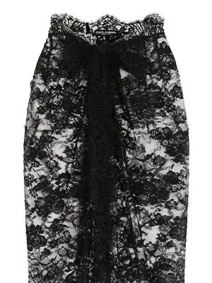 Dolce & Gabbana Long Chantilly Lace Skirt
